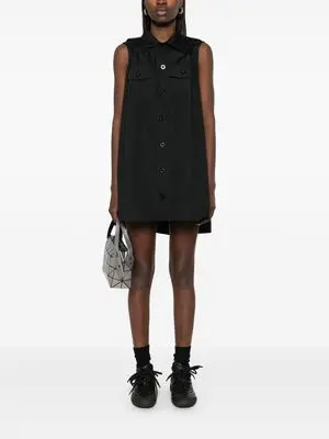 Sacai Sleeveless Mini Shirt Dress - Black