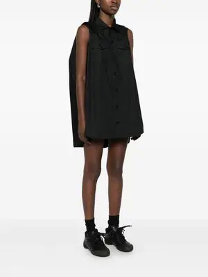 Sacai Sleeveless Mini Shirt Dress - Black