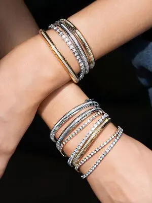 LOEV 18k Recycled White Gold Diamond Bracelet - Silver