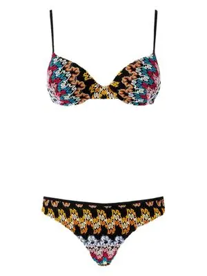 Missoni Zigzag-knit Bikini Set - Black
