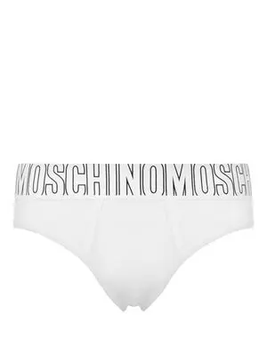 Moschino Logo-waistband Briefs - White