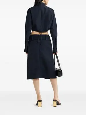PATOU Cropped Faille Safari Shirt - Blue