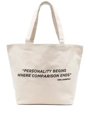 Karl Lagerfeld Printed Cotton Tote Bag