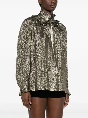Chloé Lamé-effect Blouse - Black