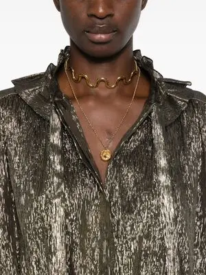 Chloé Lamé-effect Blouse - Black