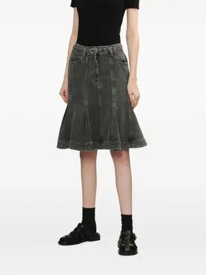 3.1 Phillip Lim Belted Denim Flared Skirt