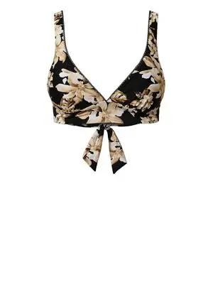 TWINSET Floral-print Bikini Top - Black