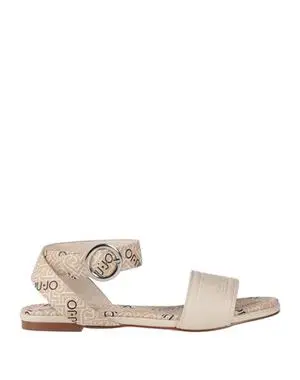 LIU •JO Flat Ankle Strap Sandals - Beige