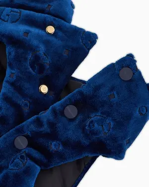 Giorgio Armani Poldo X Coat In Monogram Jacquard Velvet - Blue