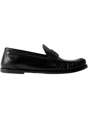 Saint Laurent Glossed-leather Loafers - Black