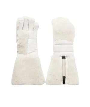 moncler-Moncler Grenoble Shearling And Suede Gloves