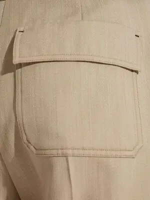 Victoria Beckham Maxi Turn-up Trousers - Neutrals