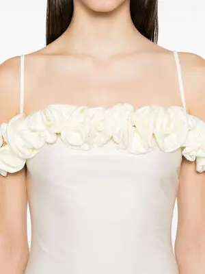 Coperni Ruffled Maxi Dress - White