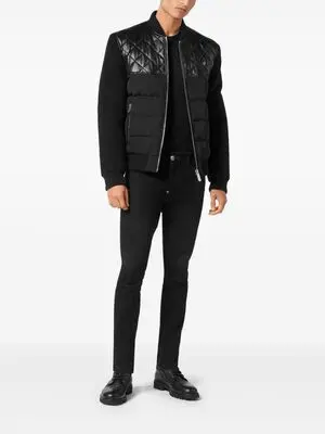 Philipp Plein Leather Bomber Jacket