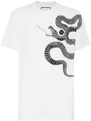 Philipp Plein Snake-embellished T-shirt - White