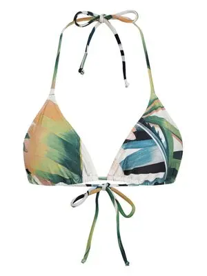 LYGIA & NANNY Floral-print Bikini Top - Green