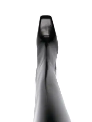 Prada Block-heel Leather Boots - Black