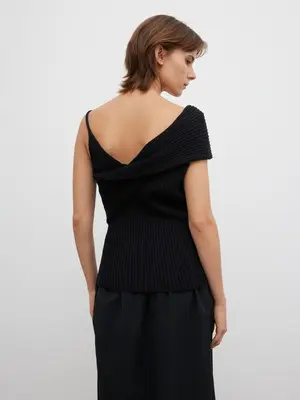 HOUSE OF DAGMAR Draped Knit Top