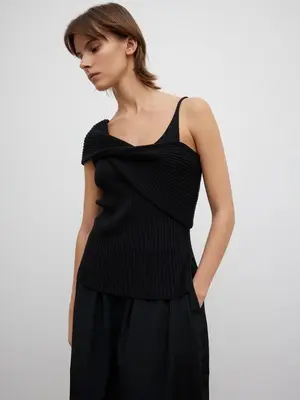 HOUSE OF DAGMAR Draped Knit Top