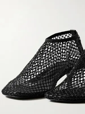 Christopher Esber Minette Crystal-embellished Mesh Pumps - Gray