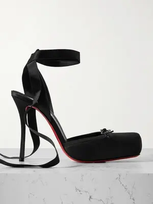 CHRISTIAN LOUBOUTIN Cassia 100 Satin-crepe Pumps - Black