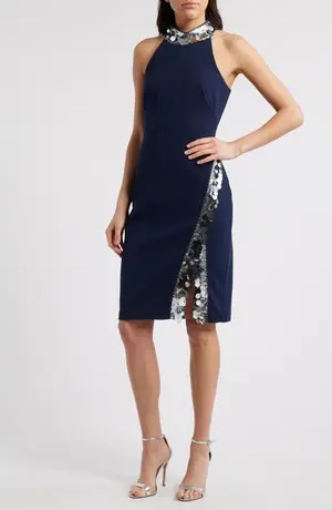 Vince Camuto Paillette Sequin Sheath Dress