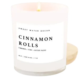 SWEET WATER DECOR 11oz White Jar Candlesweet Scents - Cinnamon Rolls