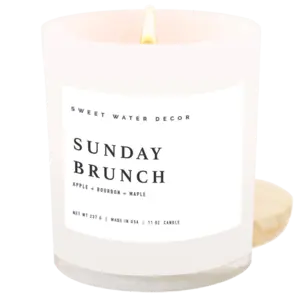 SWEET WATER DECOR 11oz White Jar Candlesweet Scents - Sunday Brunch