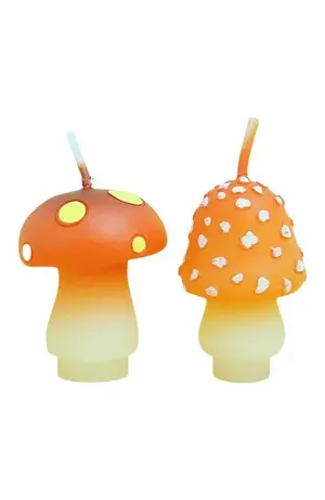 SOUTHLAKE GIFTS Mini Mushroom Candle Set - Red / Orange