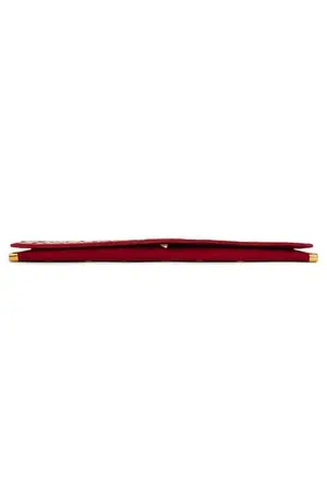 Jeffrey Campbell Suede Clutch - Red Suede Silver Gold
