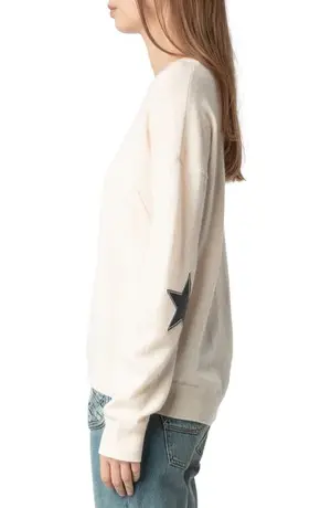 Zadig&Voltaire Cici Star Patch Cashmere Sweater - Ecru