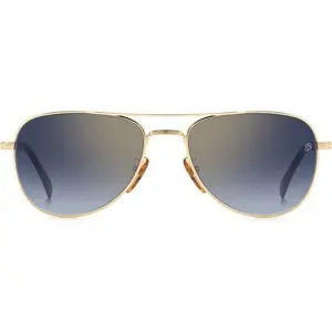 DB EYEWEAR BY DAVID BECKHAM 56mm Pilot Sunglasses - Gold Black/ Blsf Gdsp