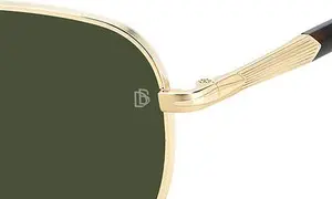 DB EYEWEAR BY DAVID BECKHAM 56mm Pilot Sunglasses - Gold Havana/ Green