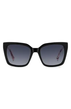 Kate Spade New York Square Sunglasses - Black Pink Havana/ Dark Grey