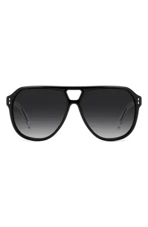 Isabel Marant 60mm Gradient Pilot Sunglasses - Black/dark Grey Sf