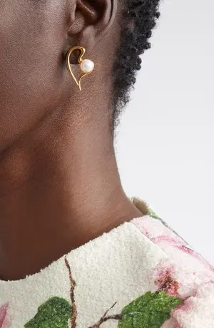 Oscar De La Renta Heart Shaped Earrings