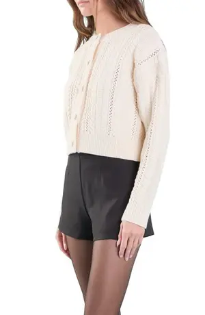 Endless Rose Cable Stitch Cardigan - Cream