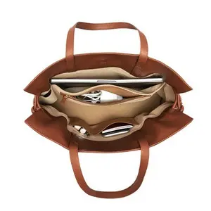 ESIN AKAN Emma Leather Tote Bag - Nutshell