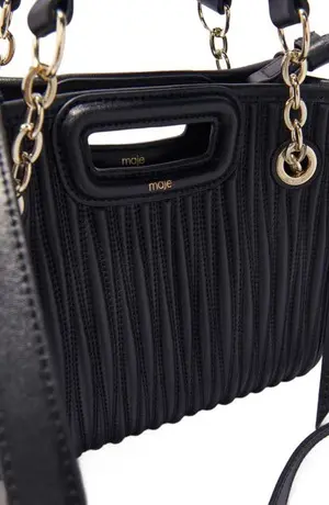 Maje Mini Quilted Leather Tote Bag