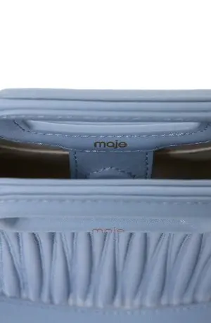 Maje Mini Quilted Leather Tote Bag - Blue Sky