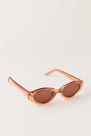 Free People Carrie Cat Eye Sunglasses - Champagne With Peach Lens