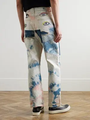 Kapital Slim-fit Patchwork Embroidered Tie-dyed Jeans
