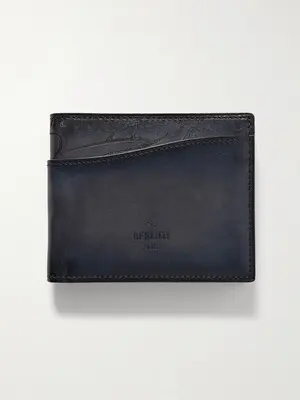 Berluti Makore Neo Scritto Venezia Leather Billfold Wallet - Blue