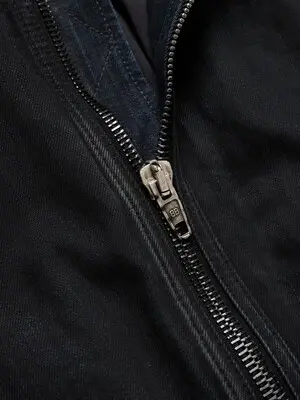 Balenciaga Distressed Padded Denim Bomber Jacket - Black
