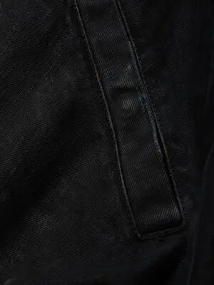 Balenciaga Distressed Padded Denim Bomber Jacket - Black