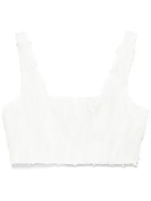 Federica Tosi Appliqué-detail Cropped Top - White