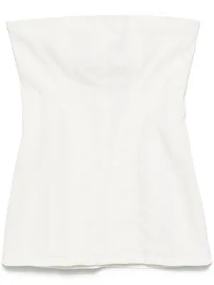 MONOT Strapless Denim Mini Dress - White