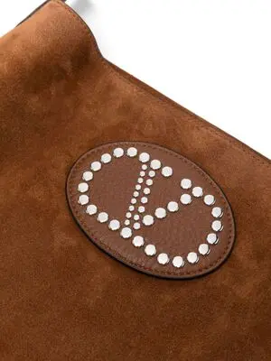 Valentino Garavani Suede Shoulder Bag With Fringe - Brown