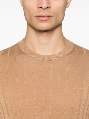 Tagliatore Ribbed-knit T-shirt - Brown