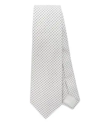 Tagliatore Patterned Jacquard Neck Tie - White